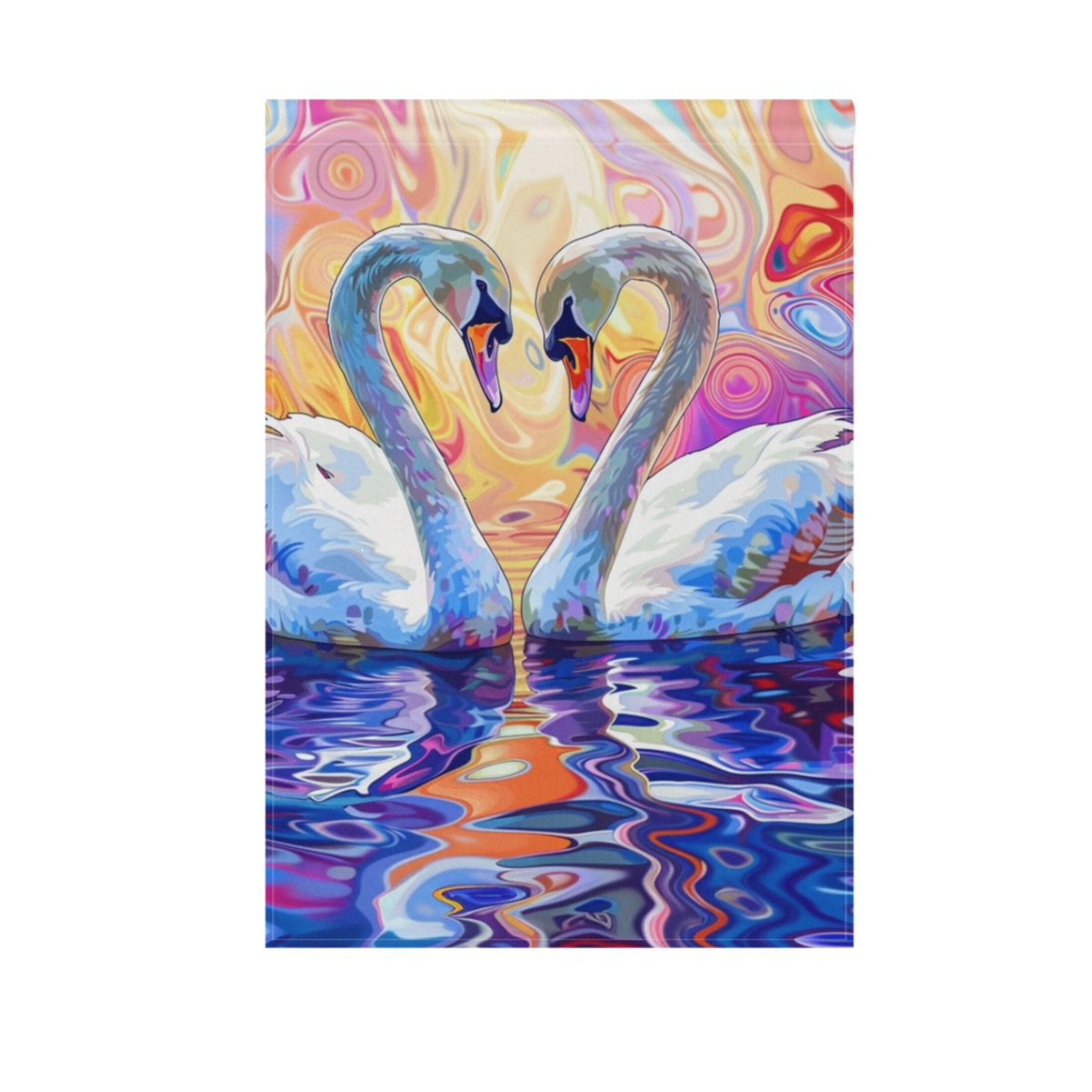 Loving Swan Garden Flag 12"x18" Double-Sided Yard Flags for Outside ...