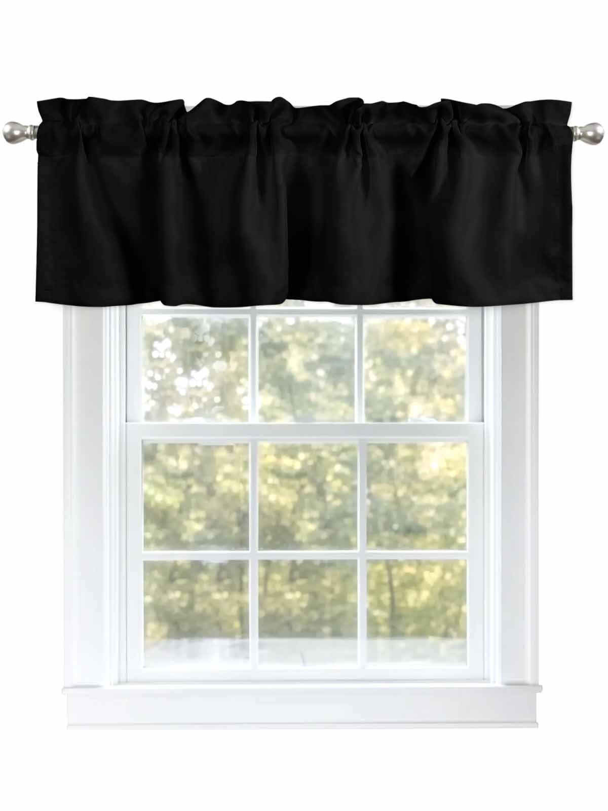 Lovingin Black Valances Window Treatment Farmhouse Decor, Pure Black ...