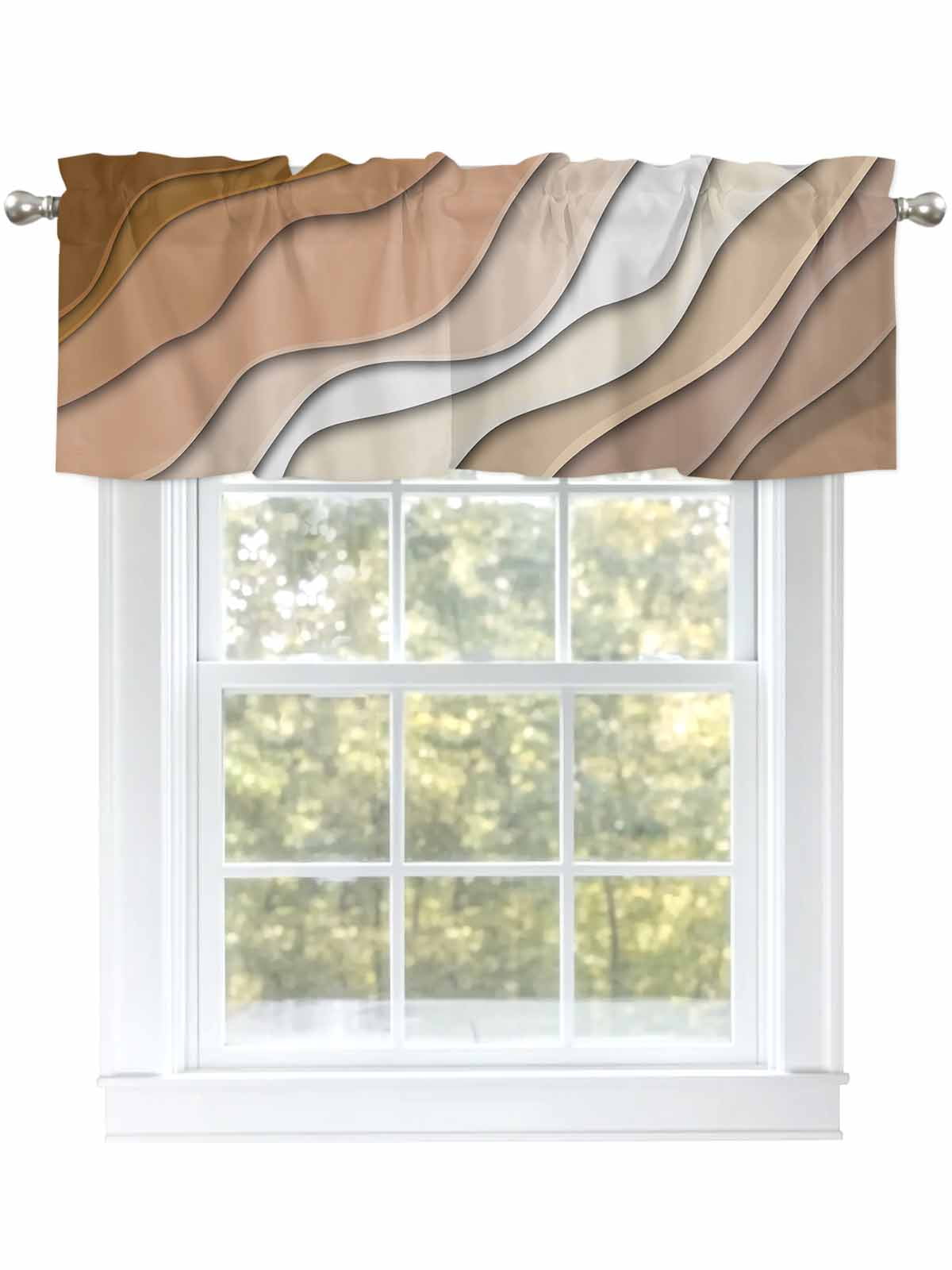 Lovingin Brown Ombre Valances Window Treatment Farmhouse Decor, Modern ...