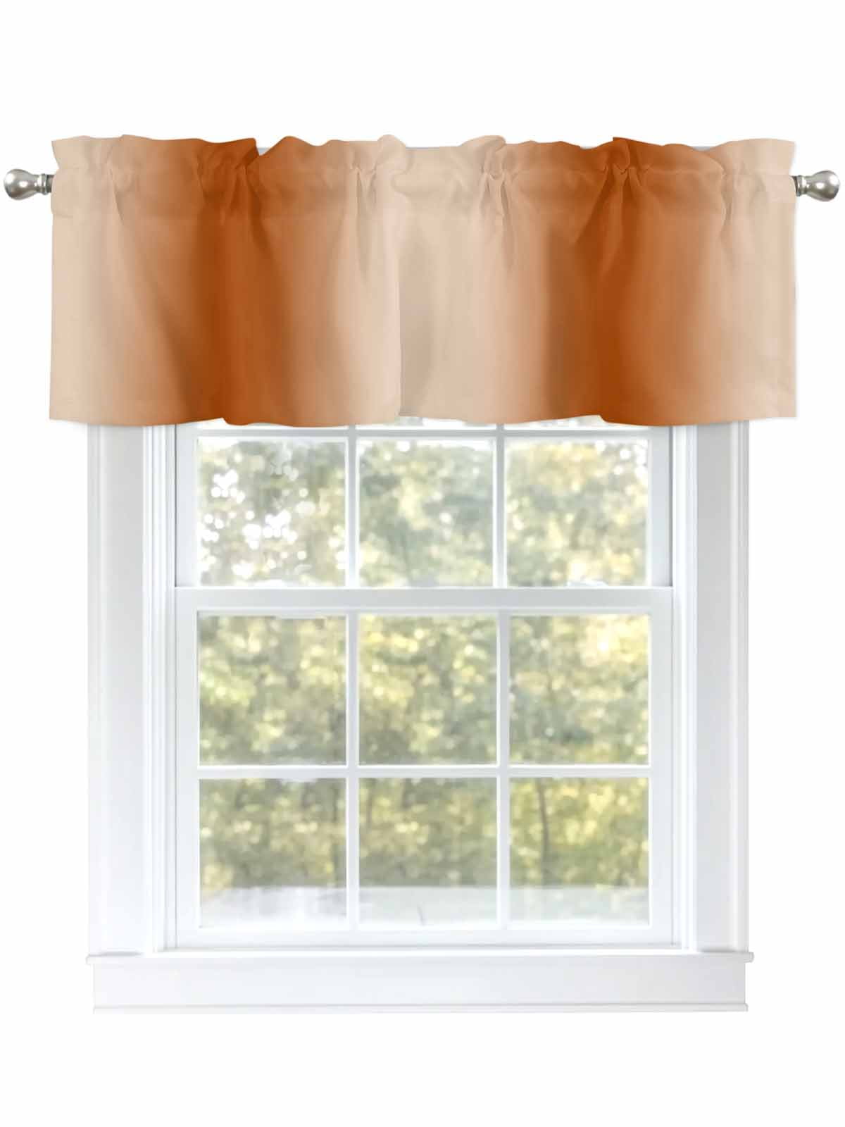Lovingin Burnt Orange Ombre Valances Window Treatment Farmhouse Decor ...