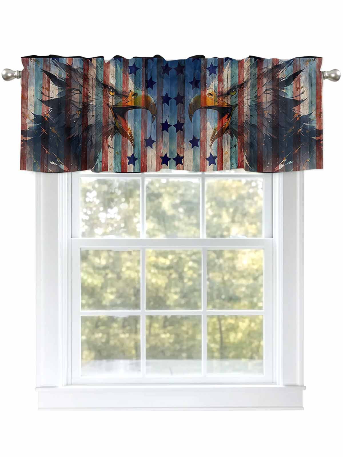 Lovingin Eagle Valances Window Treatment Farmhouse Decor, American Flag ...