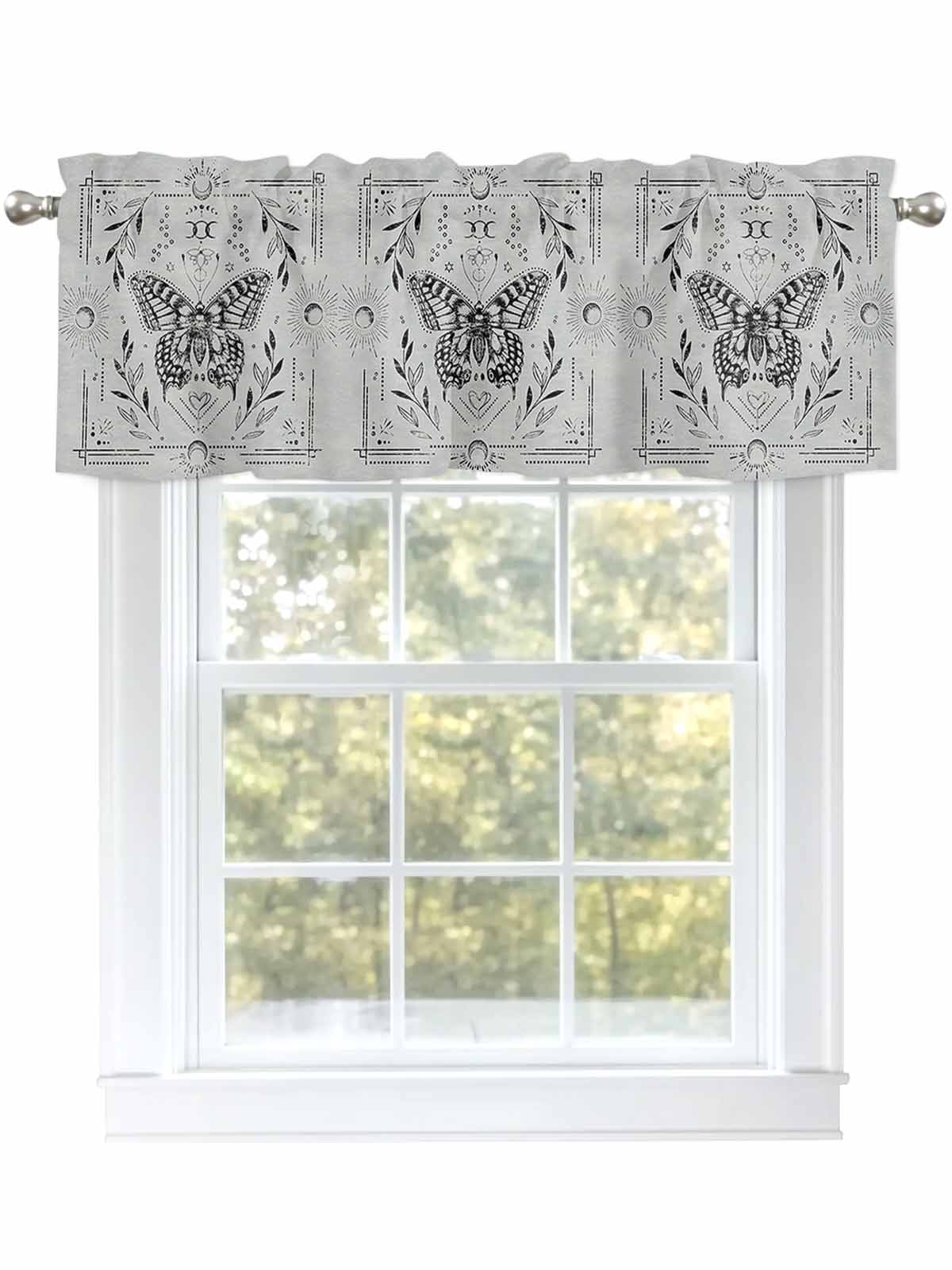 Lovingin Grey Butterfly Valances Window Treatment Farmhouse Decor ...