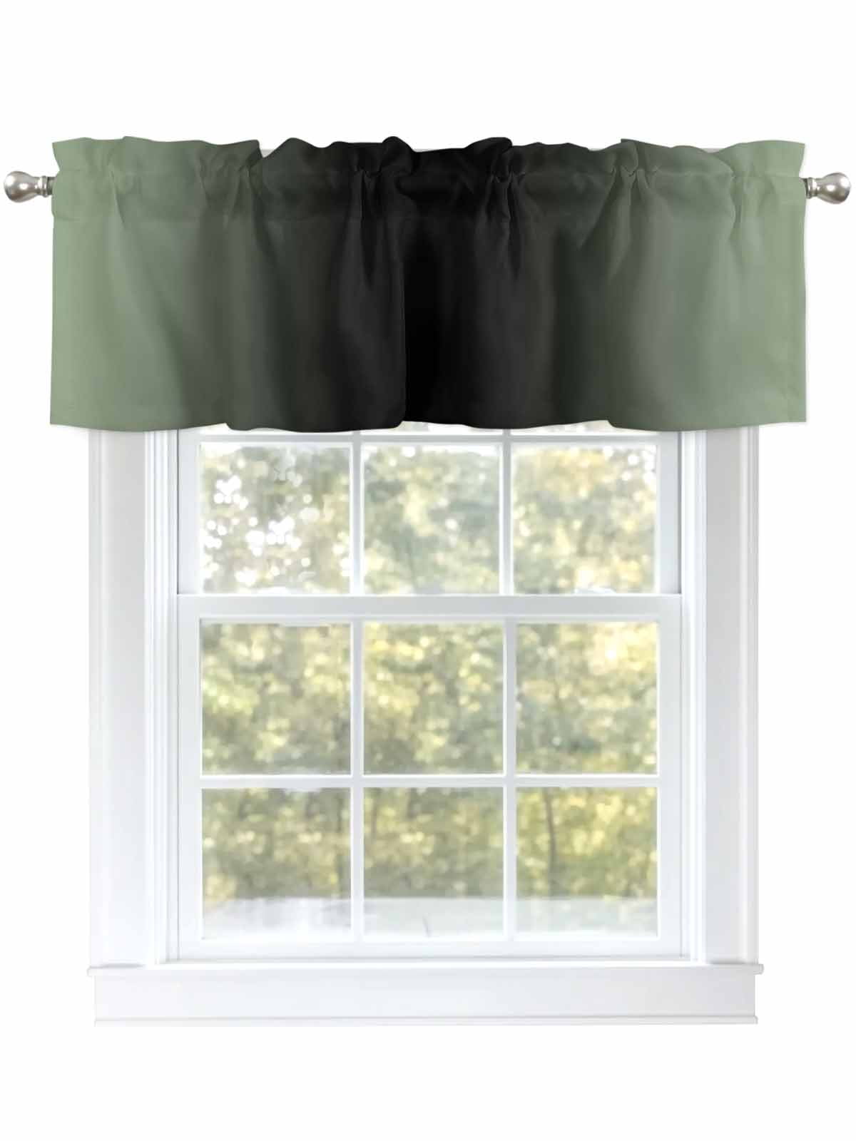 Lovingin Sage Green Black Ombre Valances Window Treatment Farmhouse ...