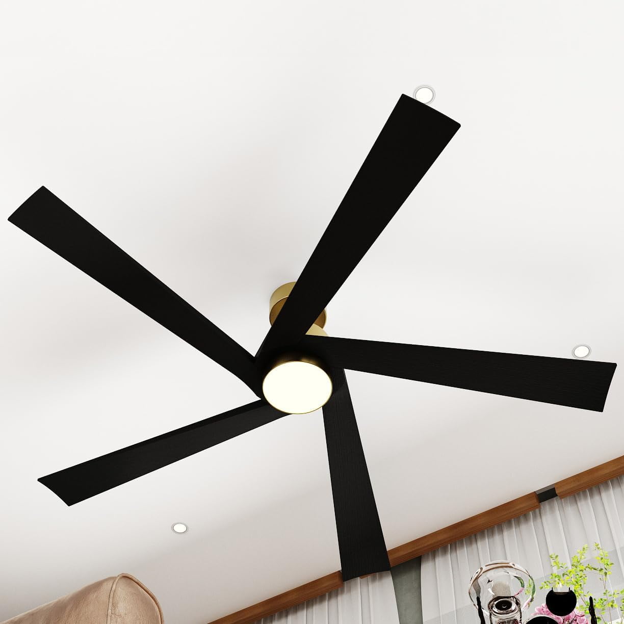 Lovinouse 64" Modern Ceiling Fan with Lights and Remote Control ...
