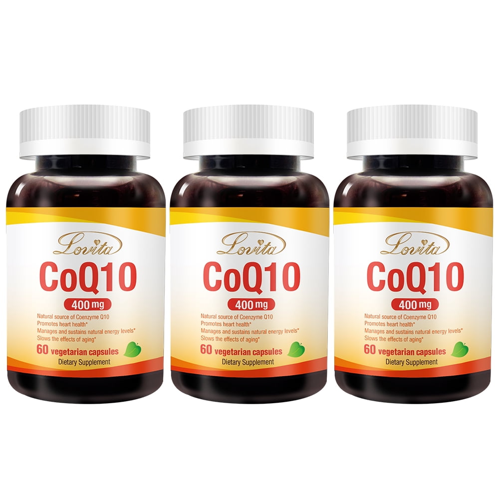 Lovita CoQ10 400mg Supplements from High Absorption Vegan Coenzyme Q10 ...