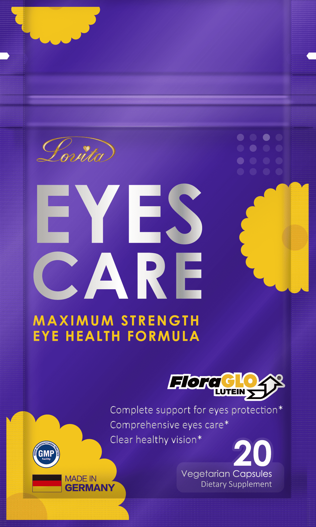 Lovita Eyes Care, Eye Vitamins with Clinically Proven FloraGLO Lutein ...