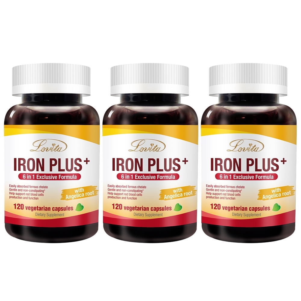 Lovita Iron Plus Supplement with Ferrous Bisglycinate, Vitamin B ...
