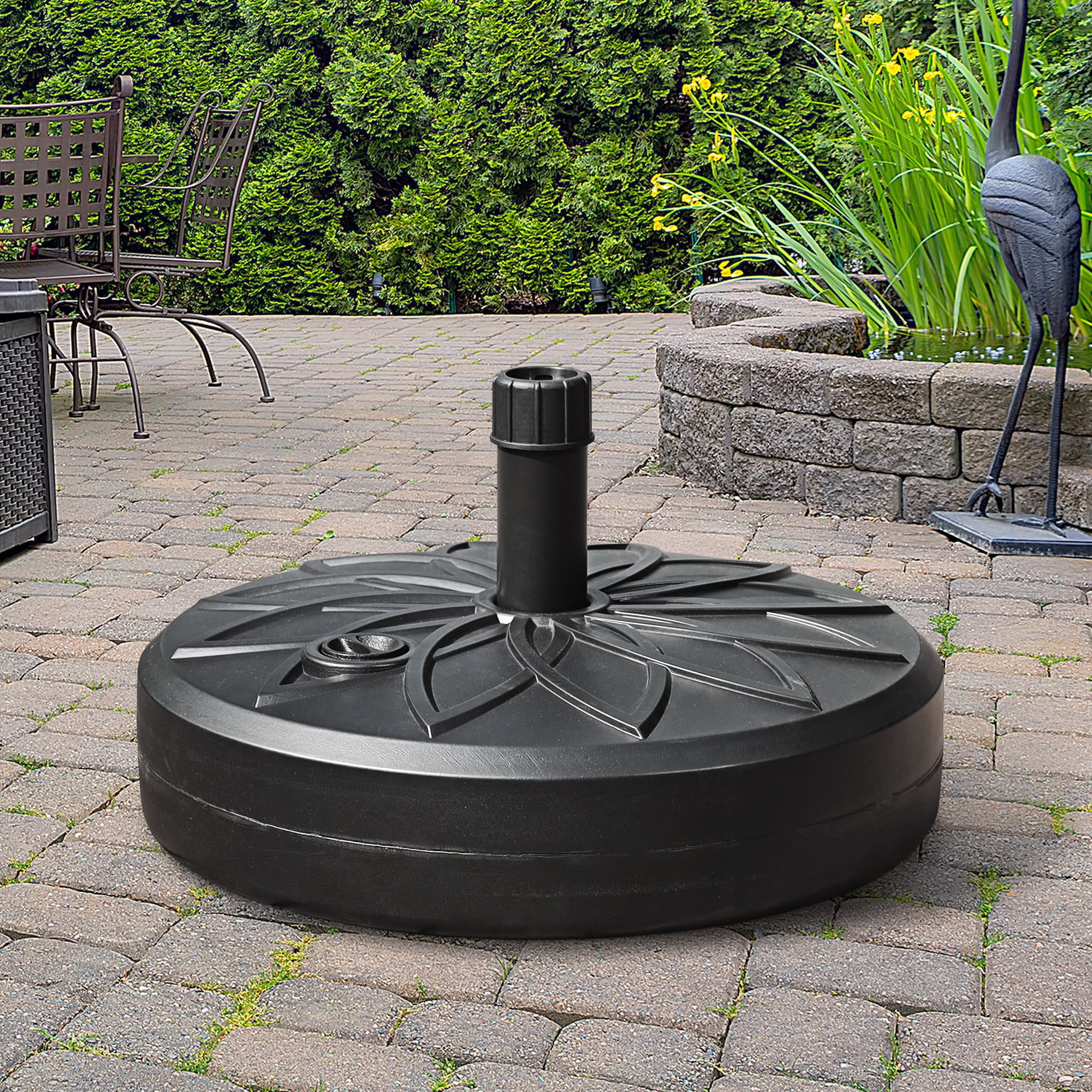 LovoIn | 48.5lbs Round Market Umbrella Base Weighted Heavy Duty Outdoor ...