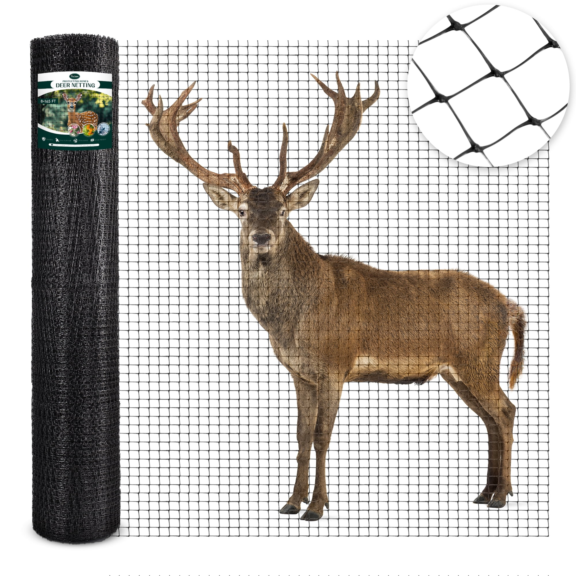 LovoIn | Deer Netting Fence, 8.2ft x 100ft Strong Mesh Bird Netting ...