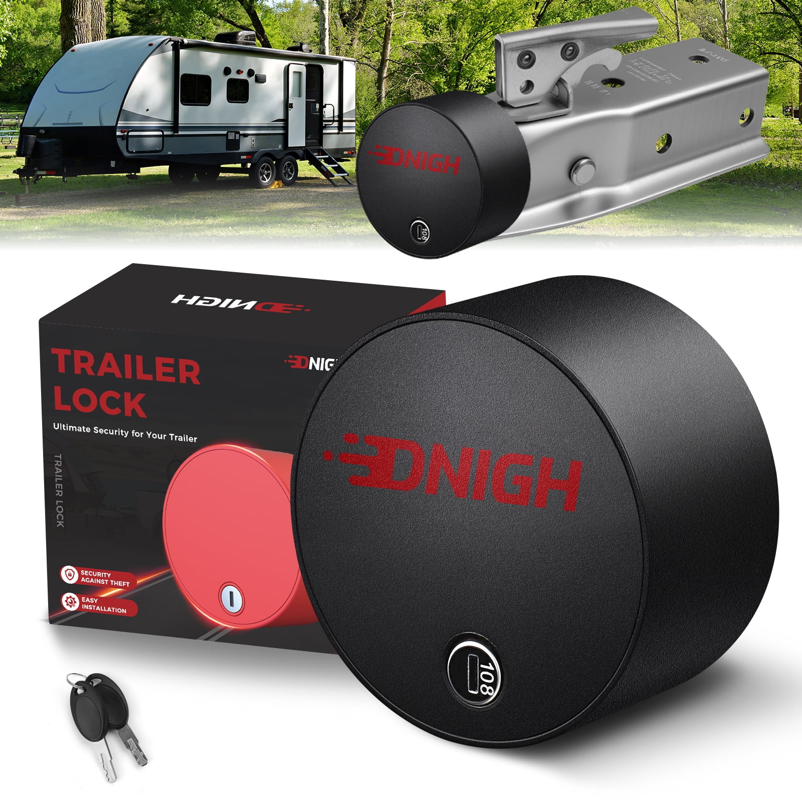LovoIn | Heavy Duty Trailer Coupler Lock, RV Trailer Locks fit 2-5/16 ...