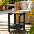 LovoIn | Outdoor Patio Garden Side Table, 2 Layer Storage, End Tables ...