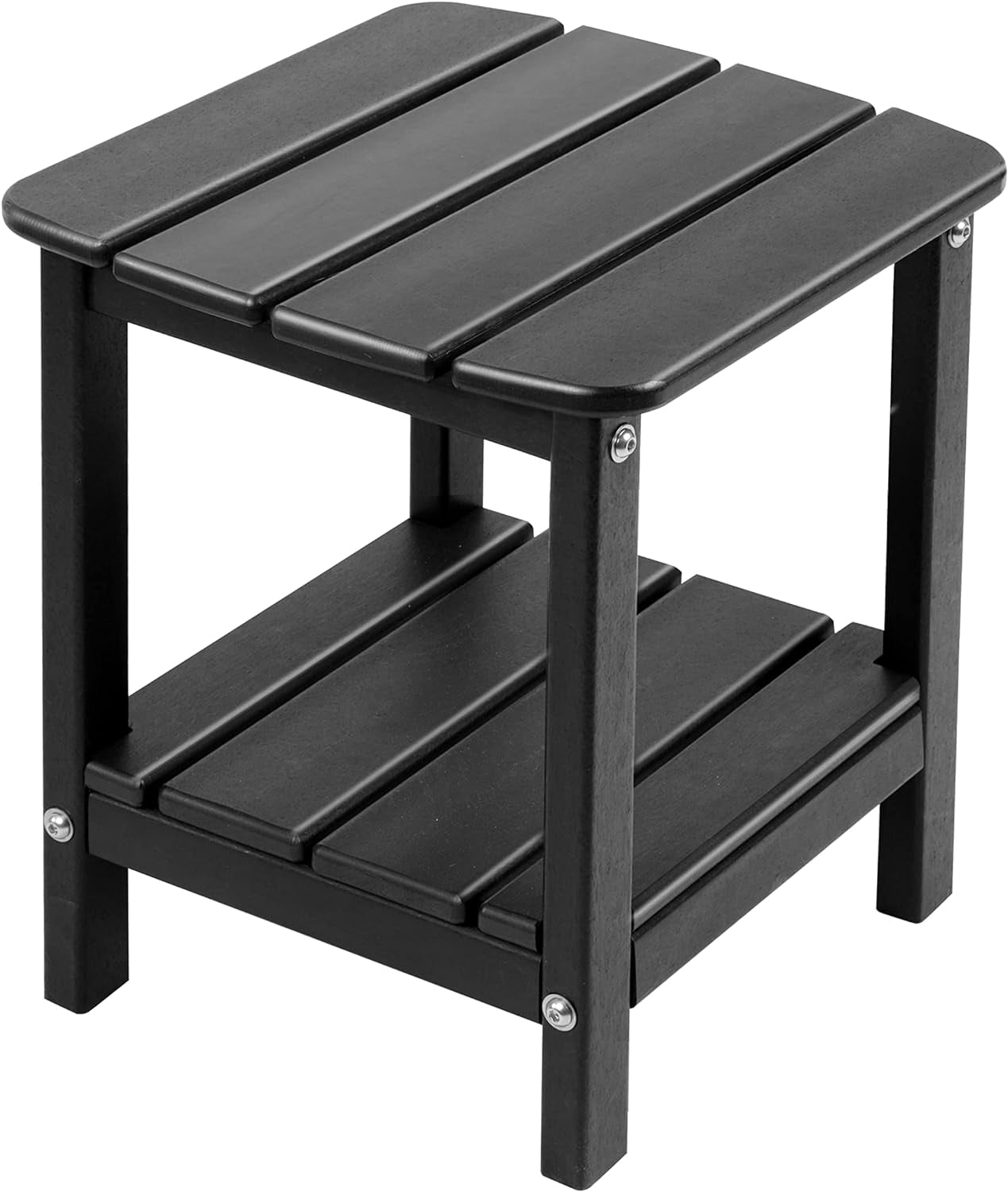 LovoIn Patio Garden Side Table With 2 Layer Storage,Outdoor End Tables ...