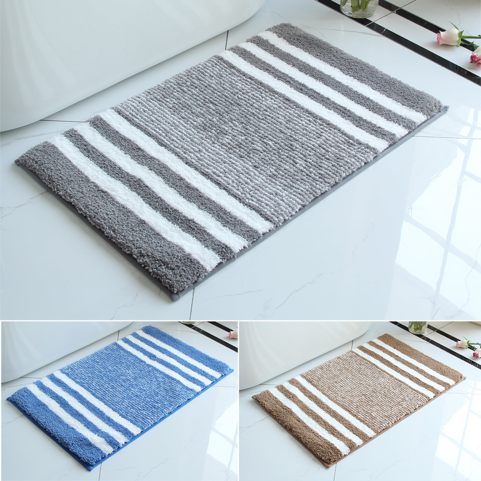 Lovote Bathroom Rug Soft Microfiber Bath Mat 24''x36'' Water Absorbent ...