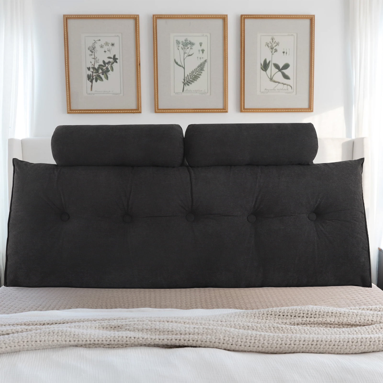 Lovote Bed Headboard Wedge Pillow with Neck Roll Pillow Ultimate Back Support and Comfort, 39 ...