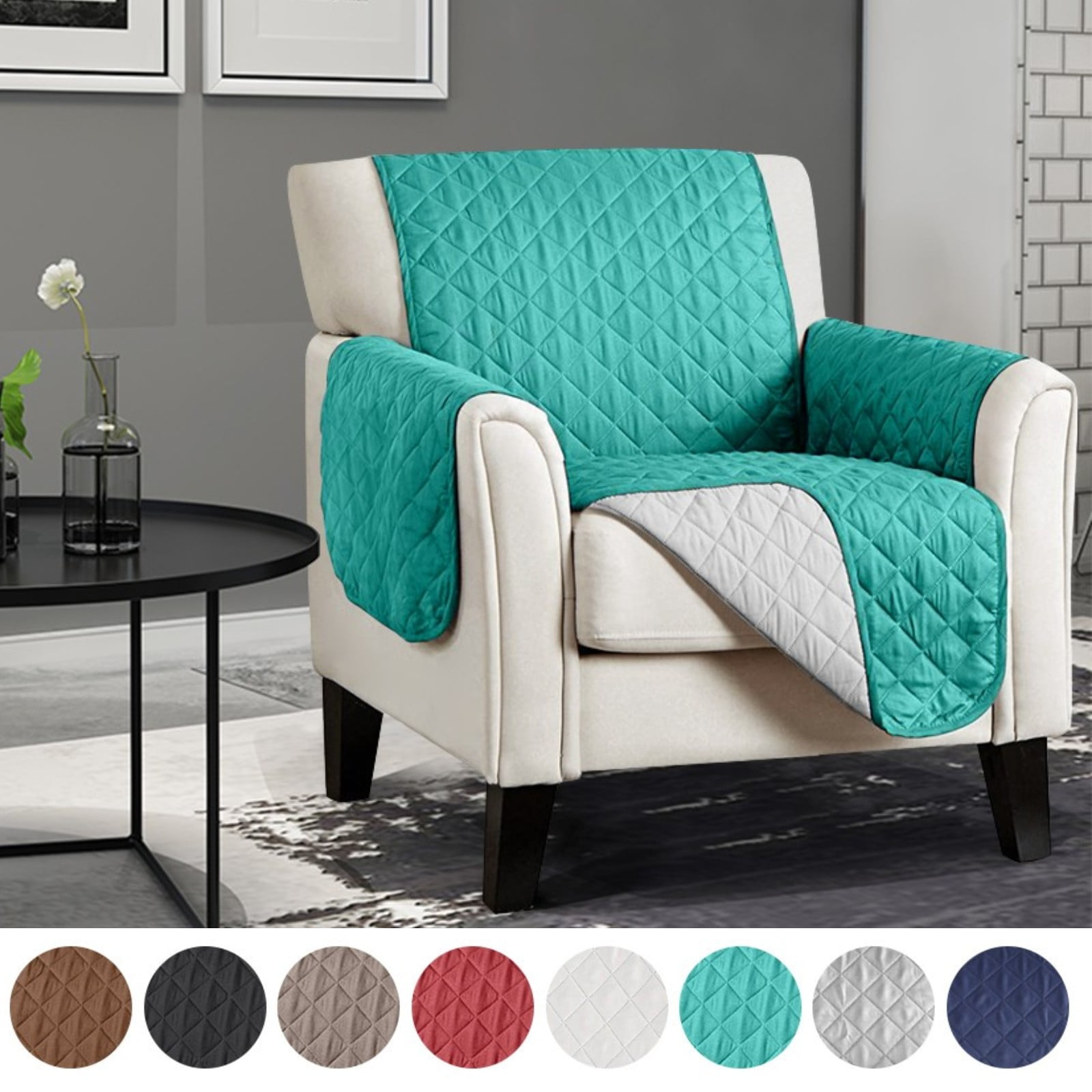 Lovote Couch Cover Armchair Waterproof Sofa Cover Turquoise Non-slip ...
