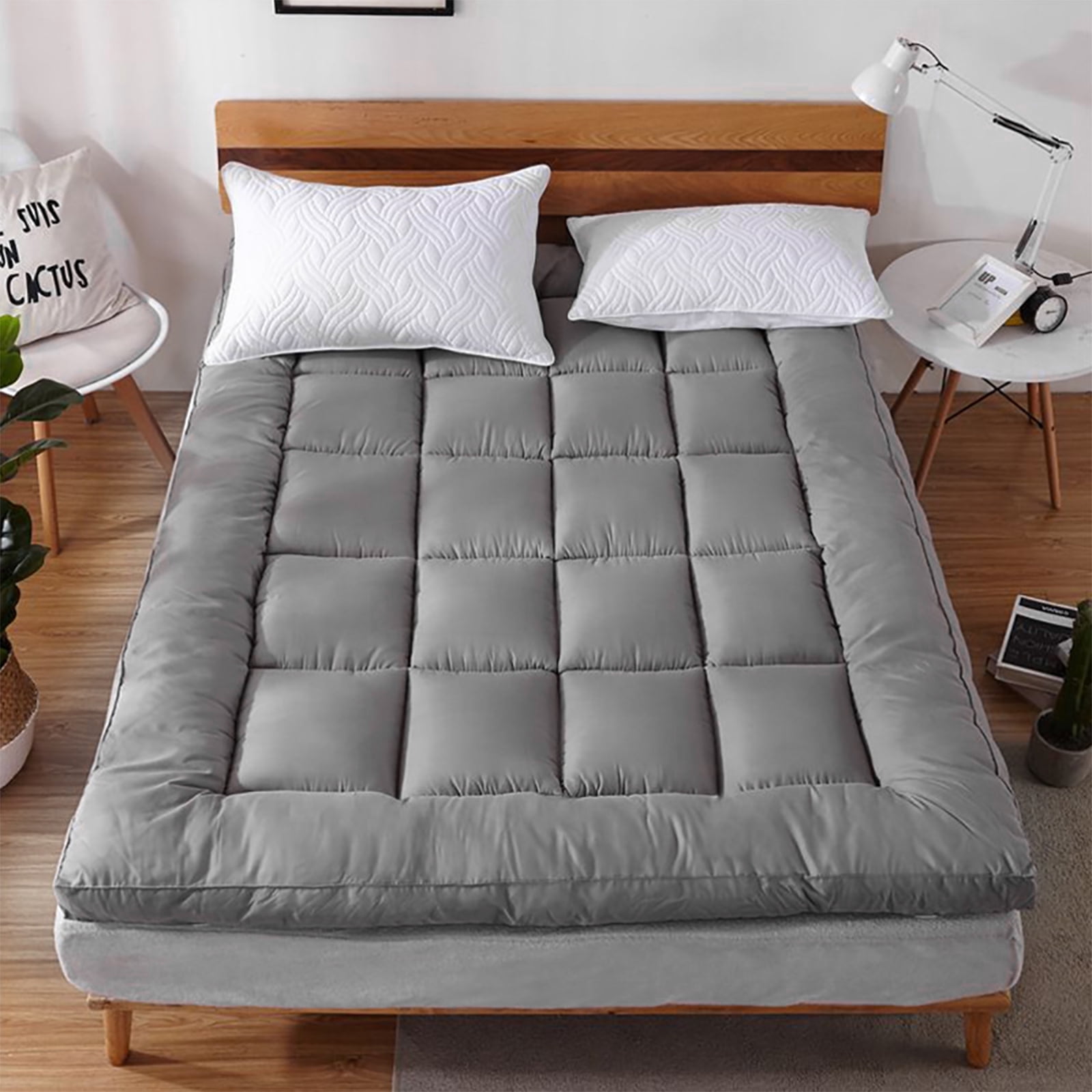 Lovote King Size Plush Bed Topper, 3 inch Down Fill, Soft Microfiber ...