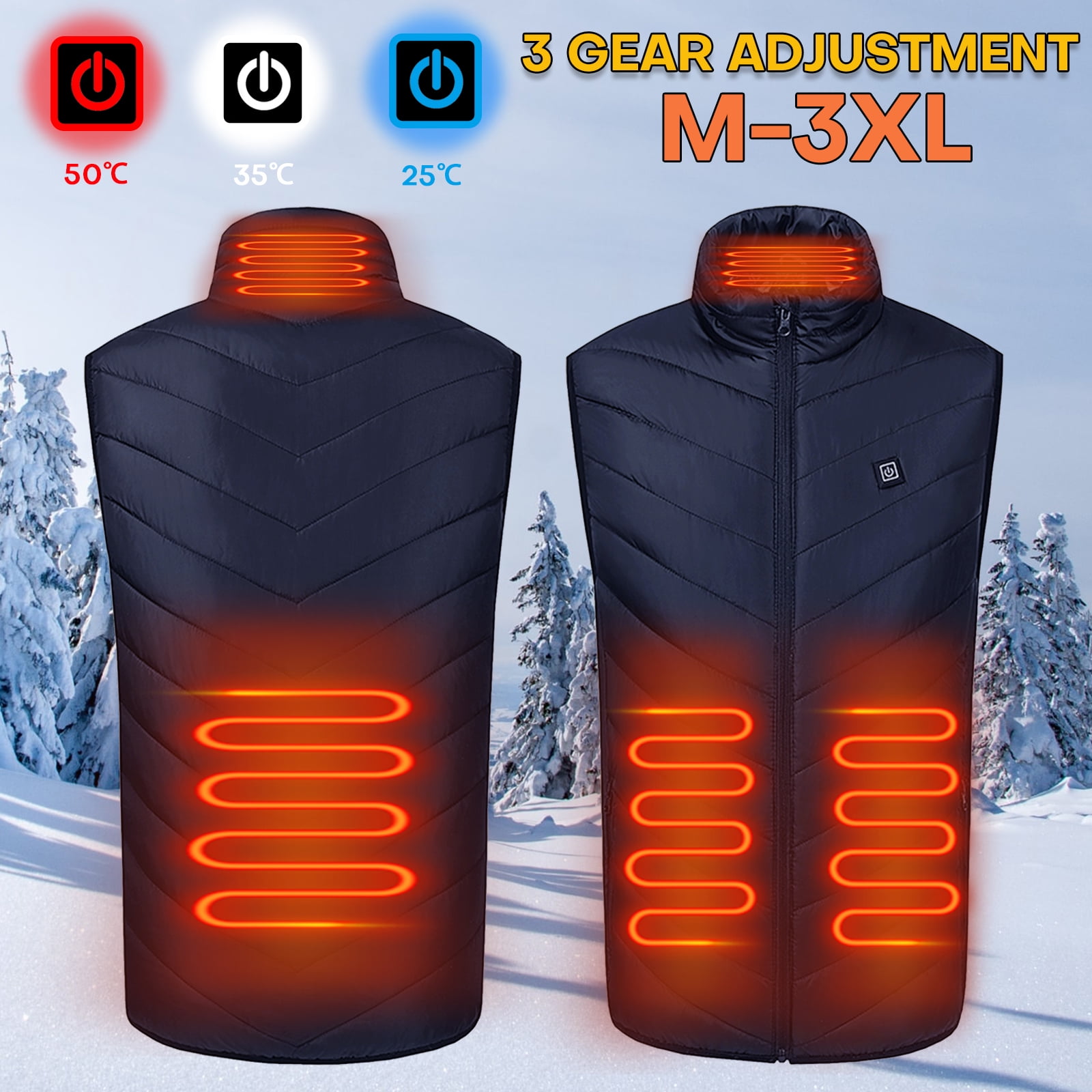 Lovote Heated Vest Unisex Electric Heated Coat USB Rechargeable Jacket ...