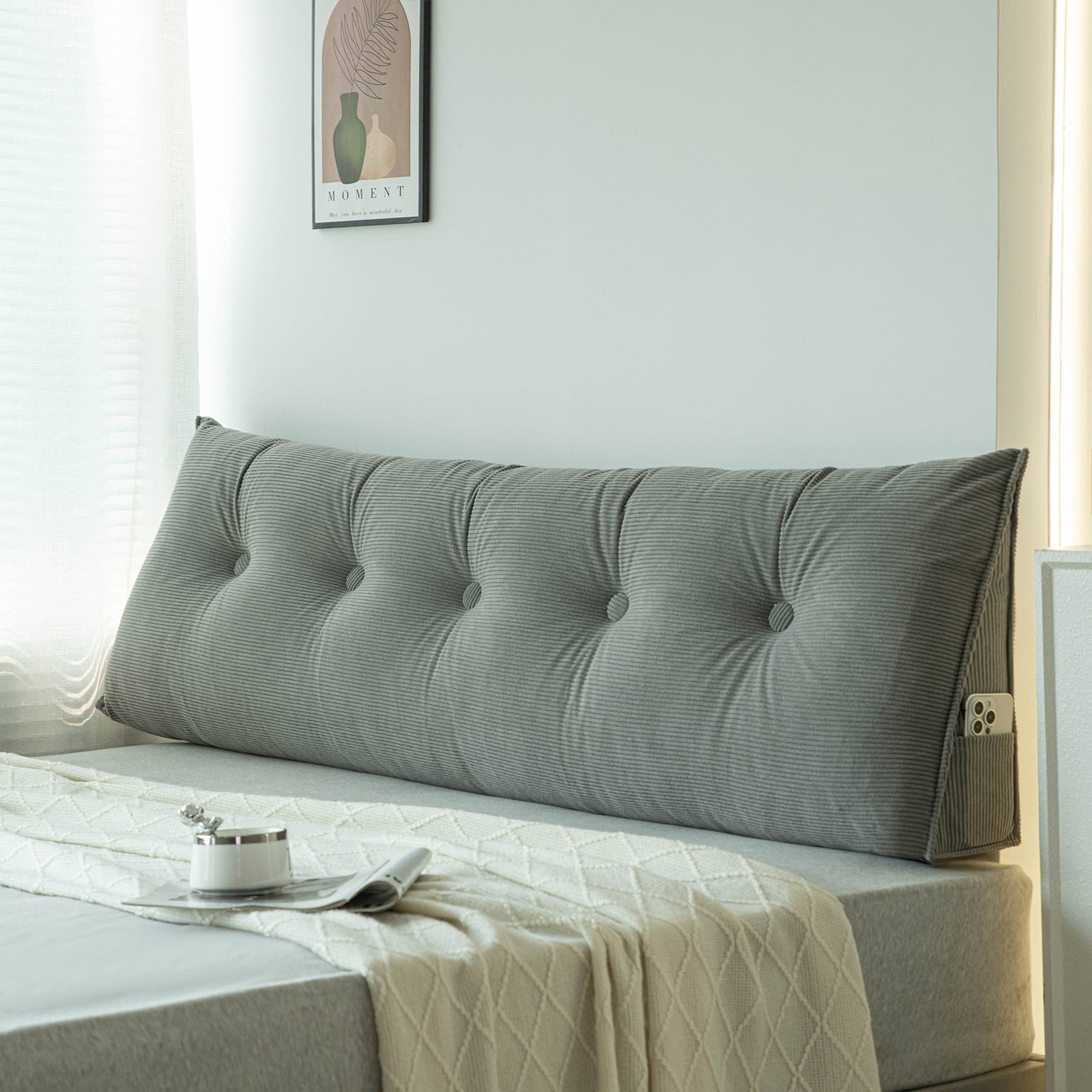 Desirable Life Triangle Headboard Pillow Full Filling Backrest Wedge ...