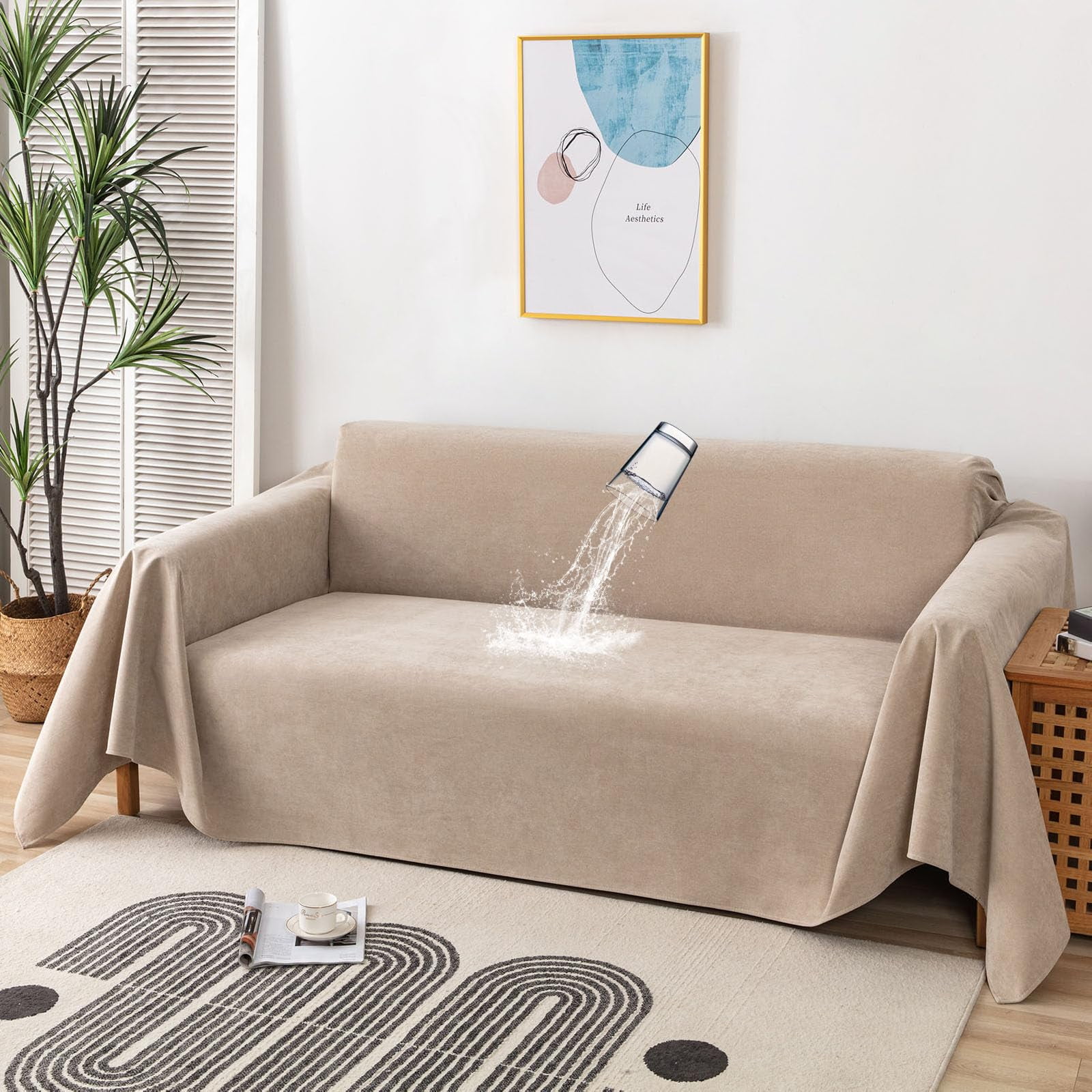 Lovote Waterproof Sofa Cover Couch Cover Protector Non-slip Sofa Throw ...