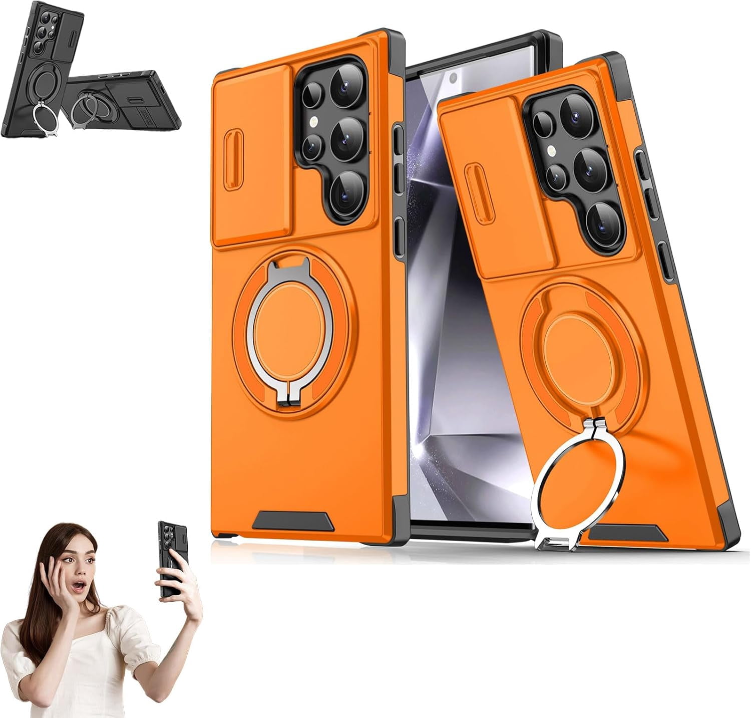 Lovreko New Slide Camera Protection Magnetic Stand Phone Case for ...