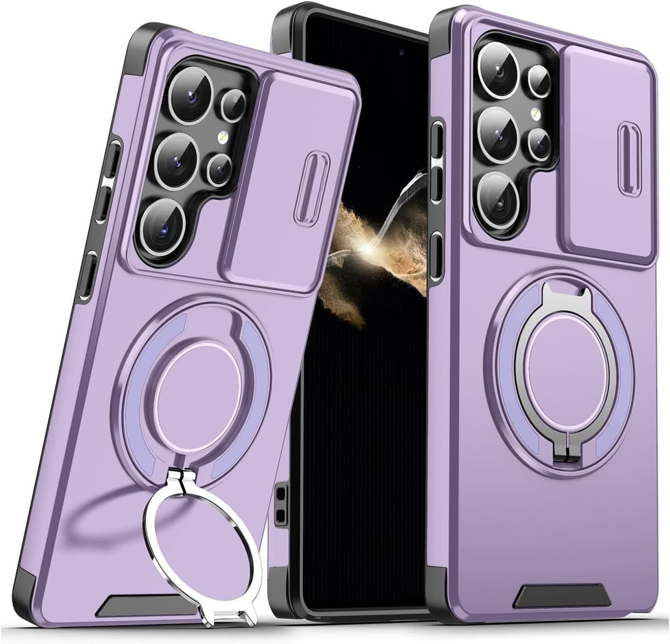 Lovreko New Slide Camera Protection Magnetic Stand Phone Case for ...
