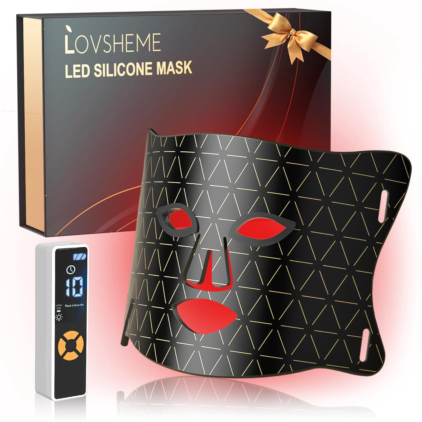 Lovsheme LED Face Mask VTF5 Light Therapy - Professional Grade Home ...