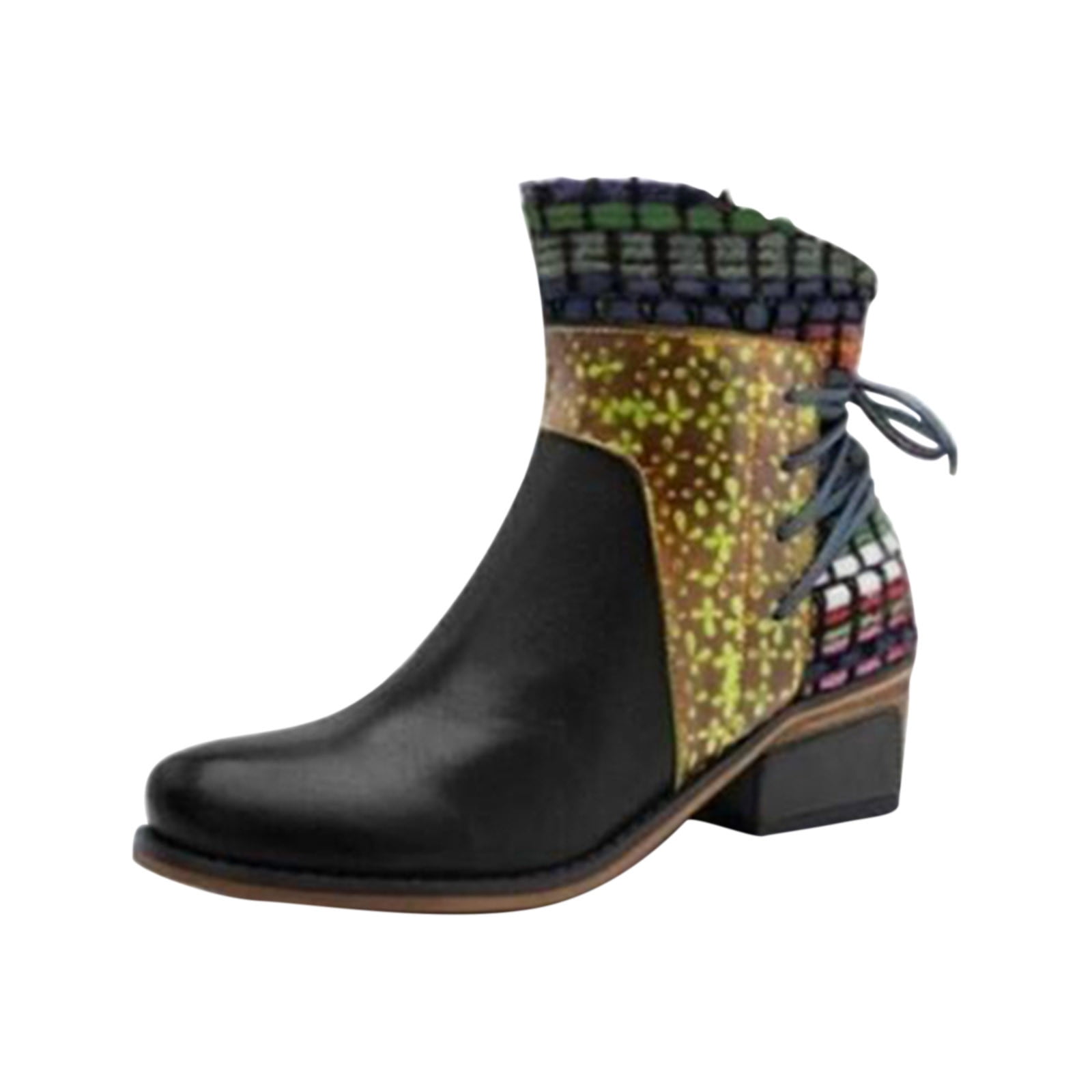 Lovskoo 2024 Ankle Boots for Women Chunky Stacked Heel Round Toe ...