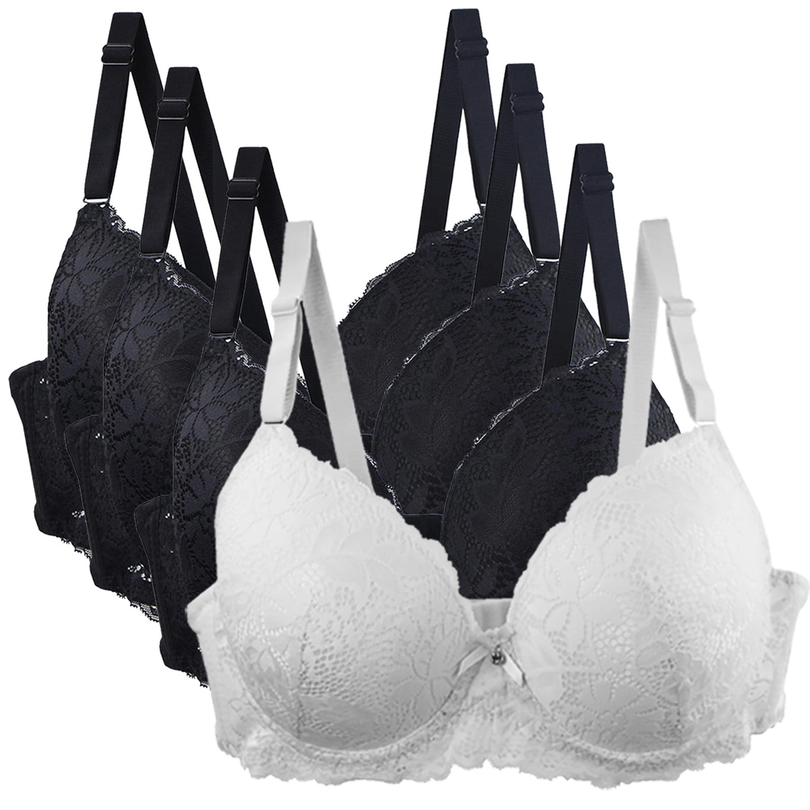 Lovskoo 4Pack Bra For Women Seamless Lace Sports Comfortable Breathable ...