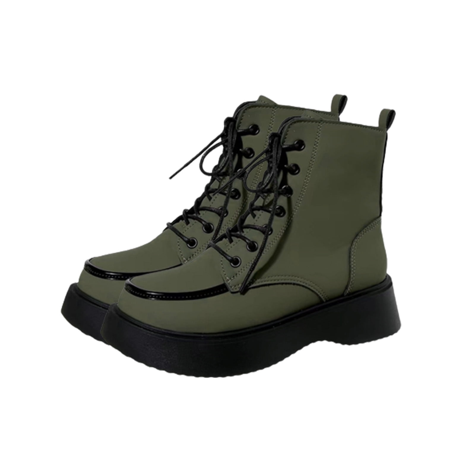 Lovskoo 2024 Combat Boots Womens Fall And Winter Round Toe Platform ...