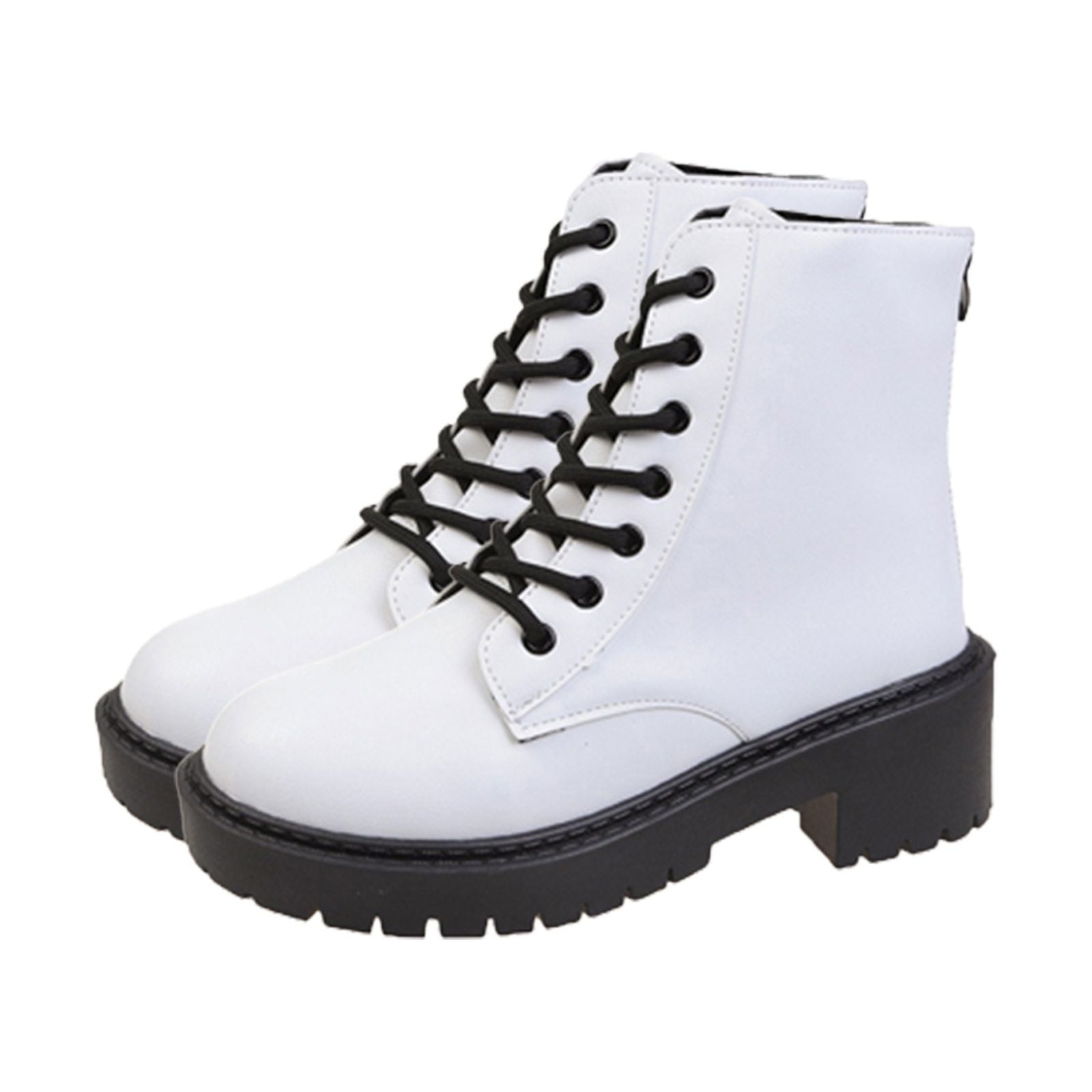 Lovskoo 2024 Combat Boots Womens Round Toe Platform Boots for In Fall ...