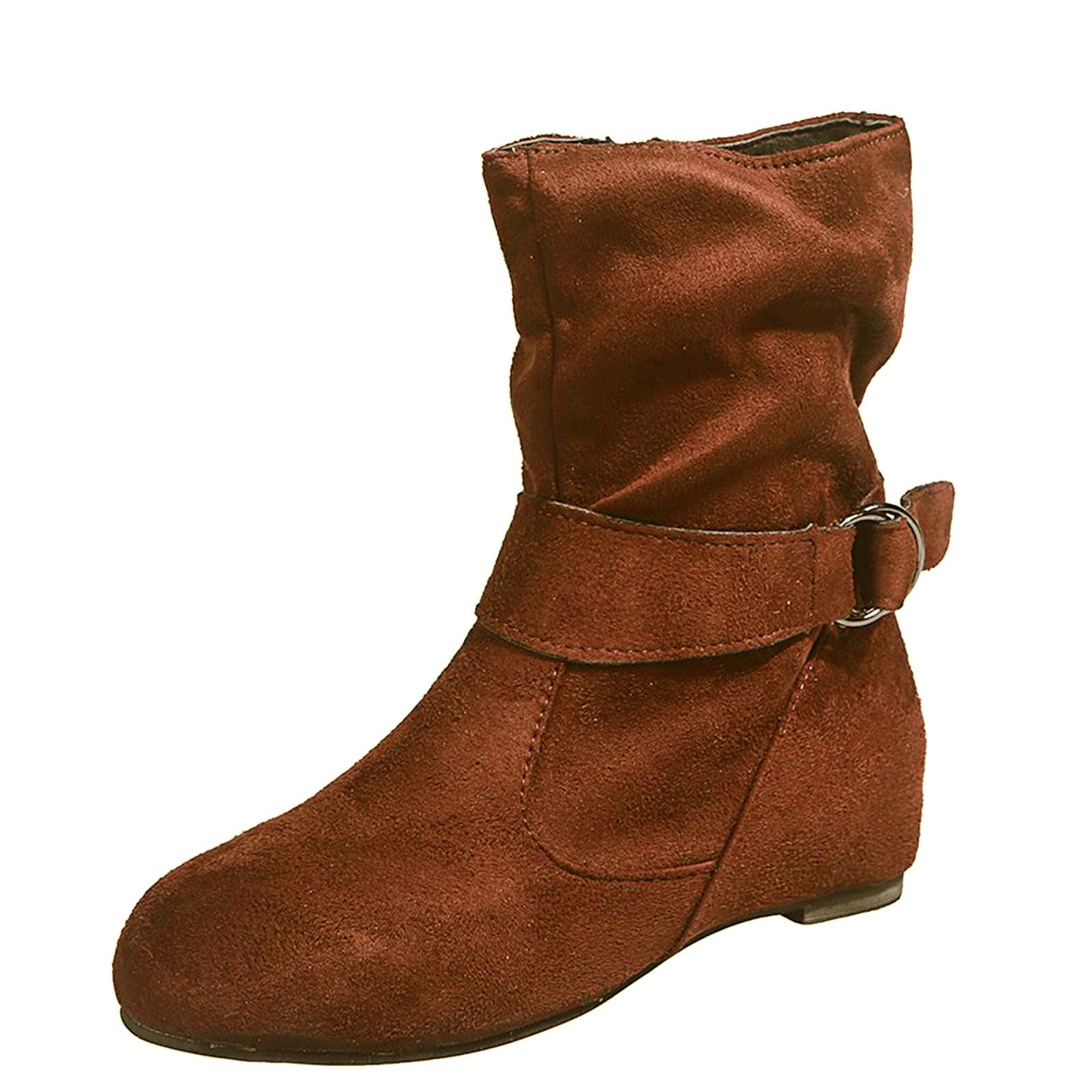 Lovskoo 2024 Dressy Ankle Boots for Women faux Suede Wedge Invisible ...