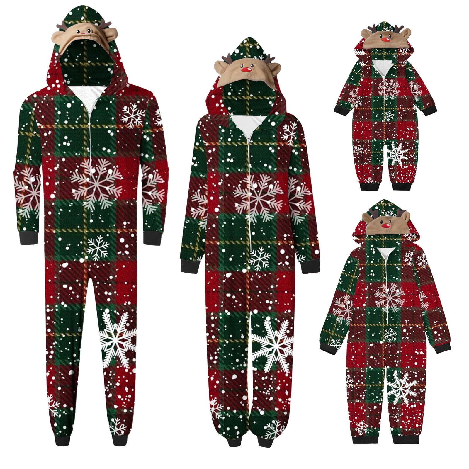 Lovskoo 2024 Family Christmas Pajamas Matching Sets Onesie Printed Long ...