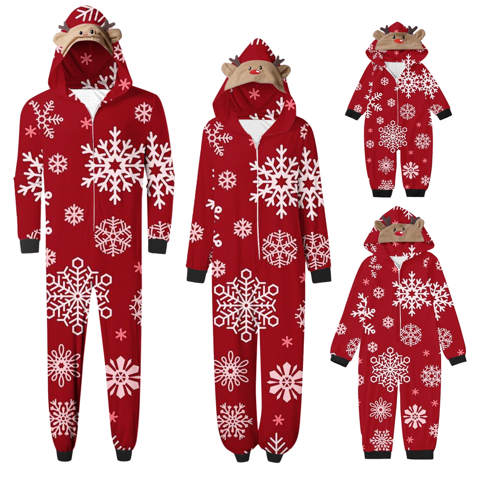 Lovskoo 2024 Family Christmas Pajamas Matching Sets Onesie Printed Long ...