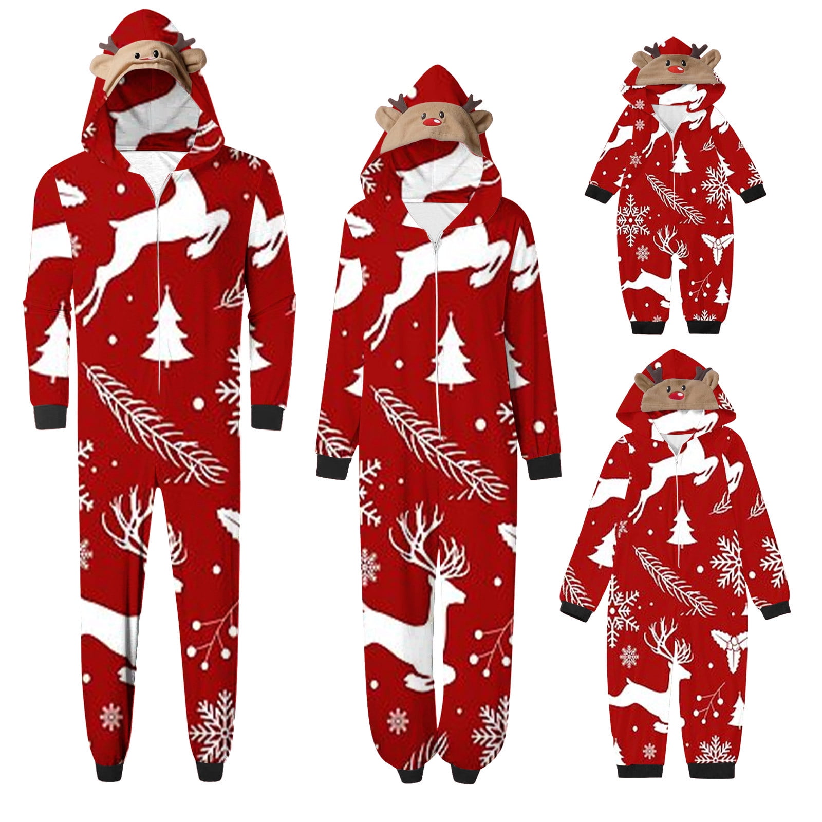 Lovskoo 2024 Family Christmas Pajamas Matching Sets Onesie Printed Long ...