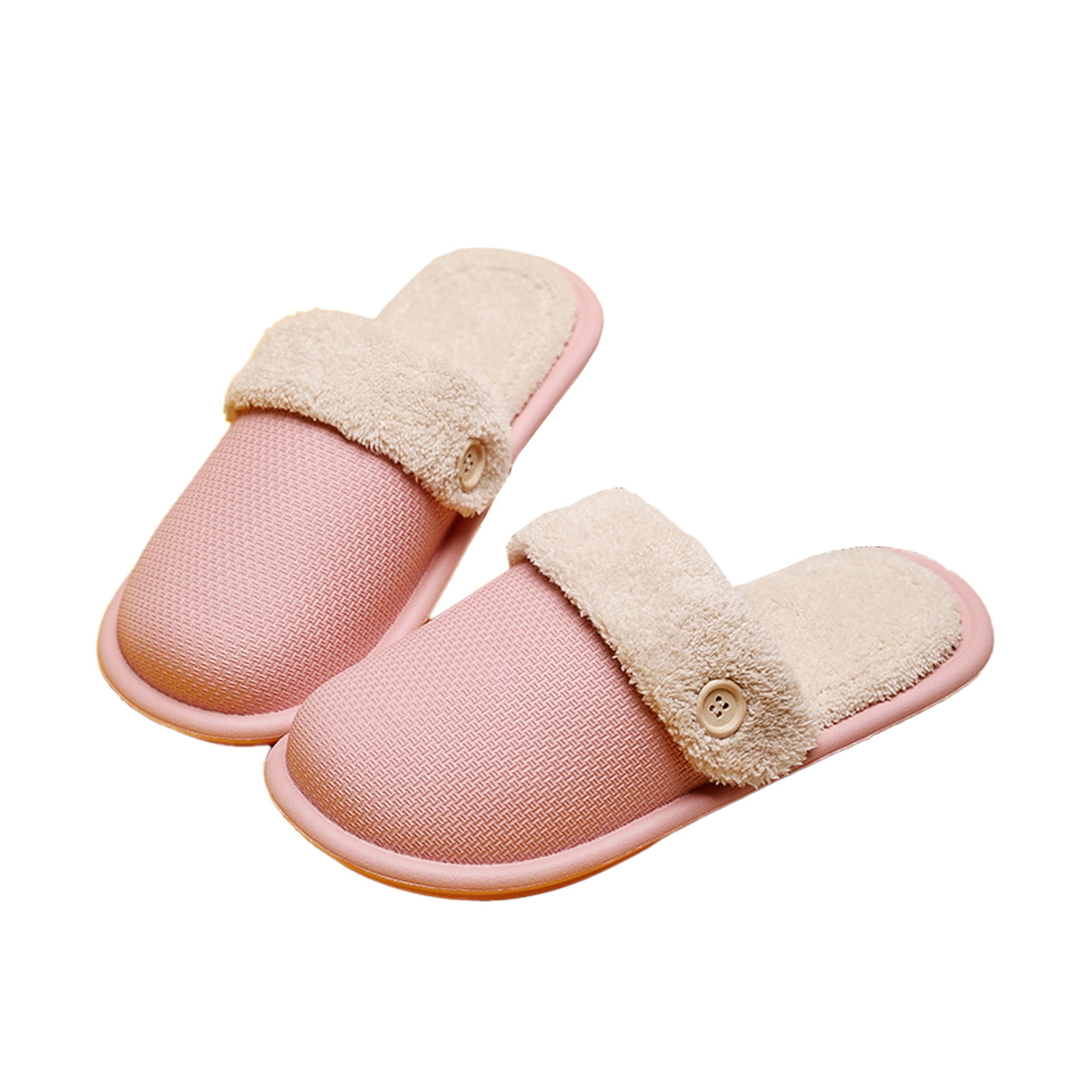 Lovskoo 2024 Fuzzy Slippers for Women and Men Cozy Curly Flat Slide ...