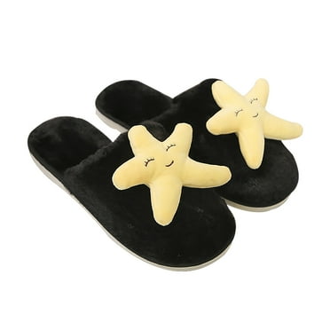 Womens Funny Fuzzy Slippers, Pink Steps, Warm Cozy Cute House Shoes ...