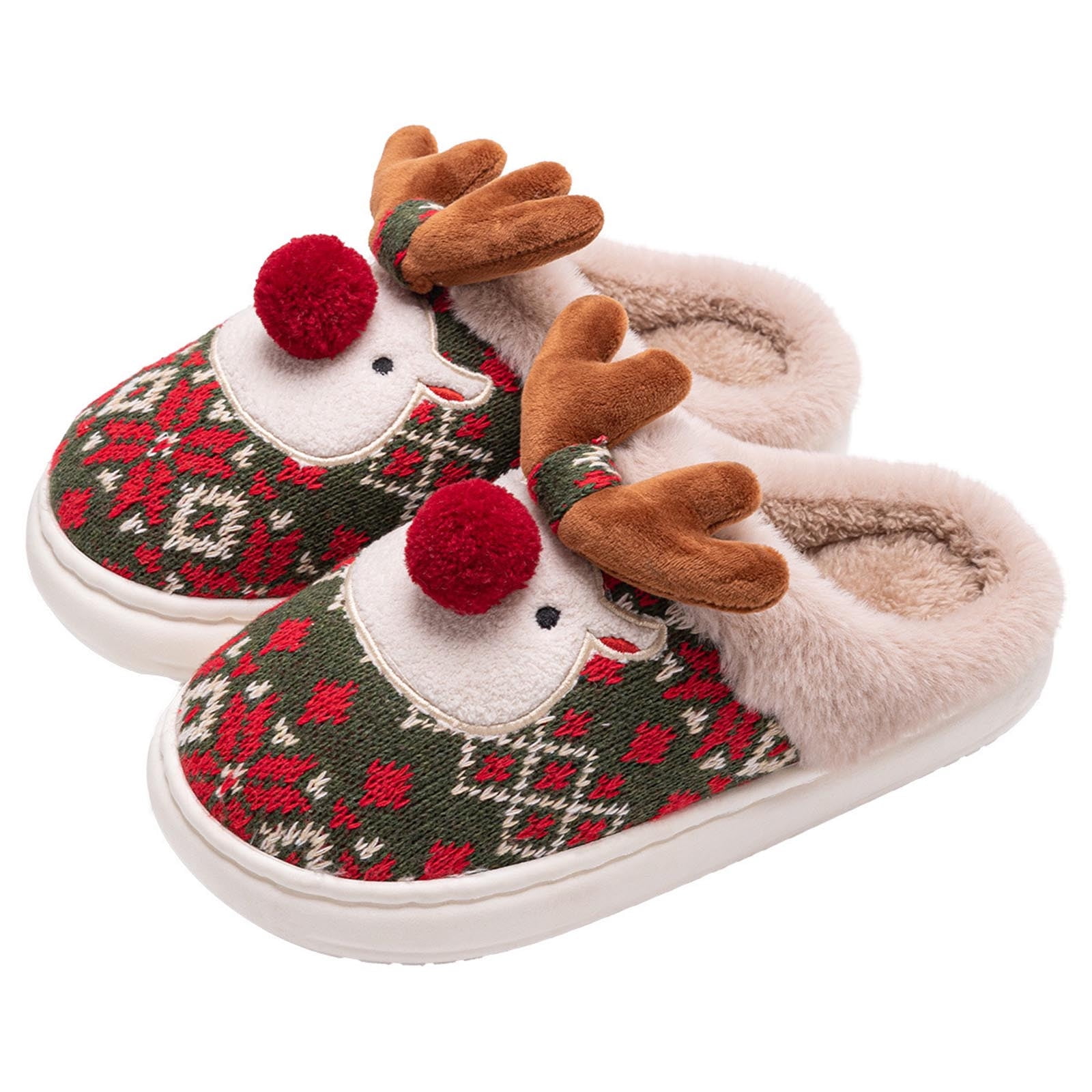 Lovskoo 2024 Women's Novelty Christmas Slippers Cute Fuzzy House ...