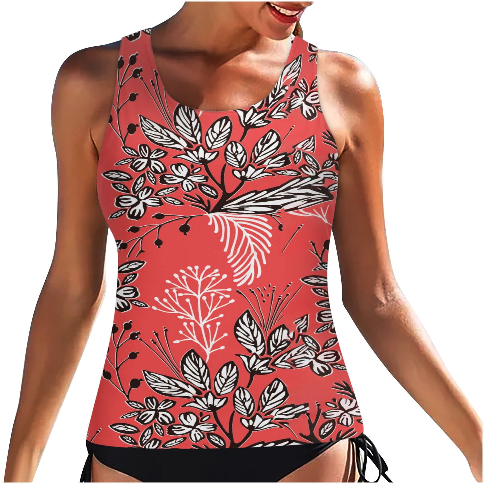 Lovskoo 2024 High Neck Solid Color Tankini Top Bathing Suit Tops for ...