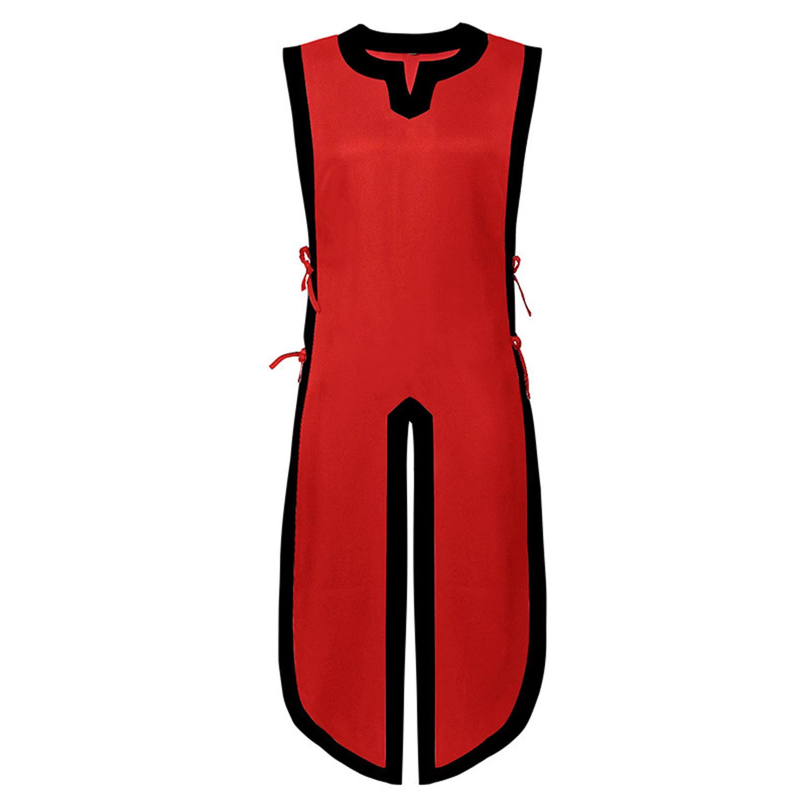 Lovskoo 2024 Men's Mid-Long Renaissance Gothic Robe Vest Medieval Court ...