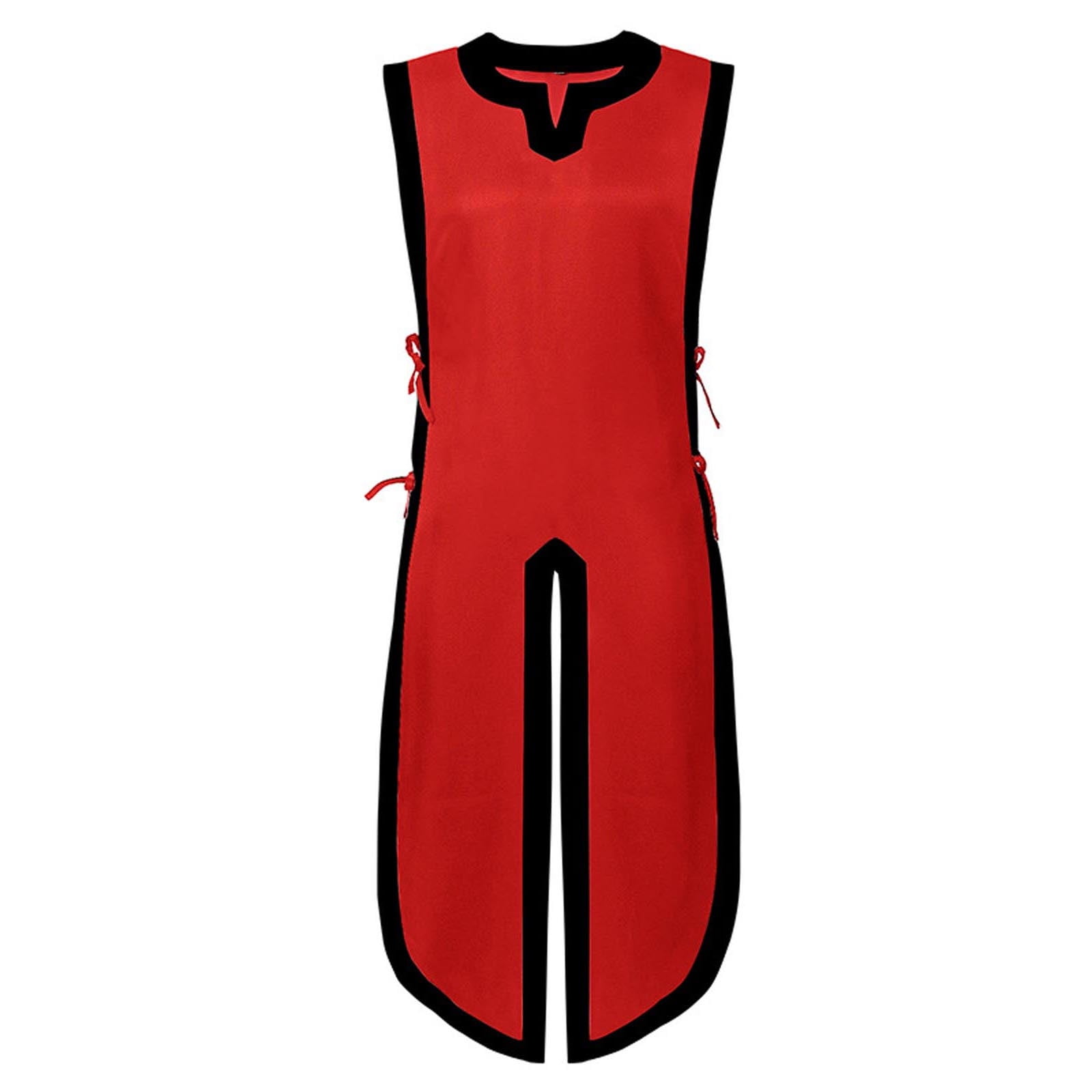 Lovskoo 2024 Men's Mid-Long Renaissance Gothic Robe Vest Medieval Court ...