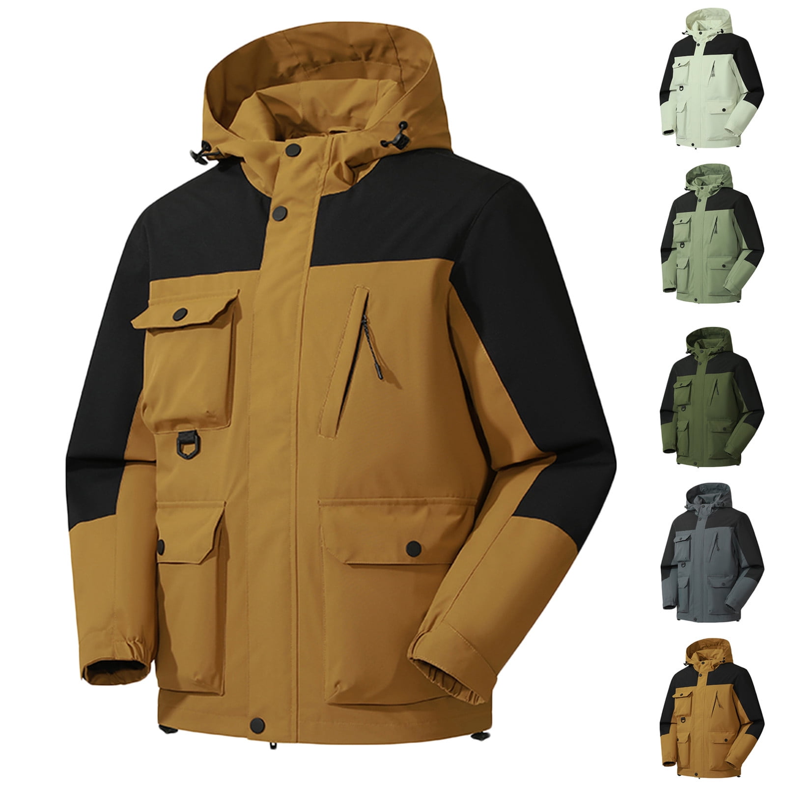 Lovskoo 2024 Men's Rain Jacket Technical Casual Waterproof Windbreaker ...