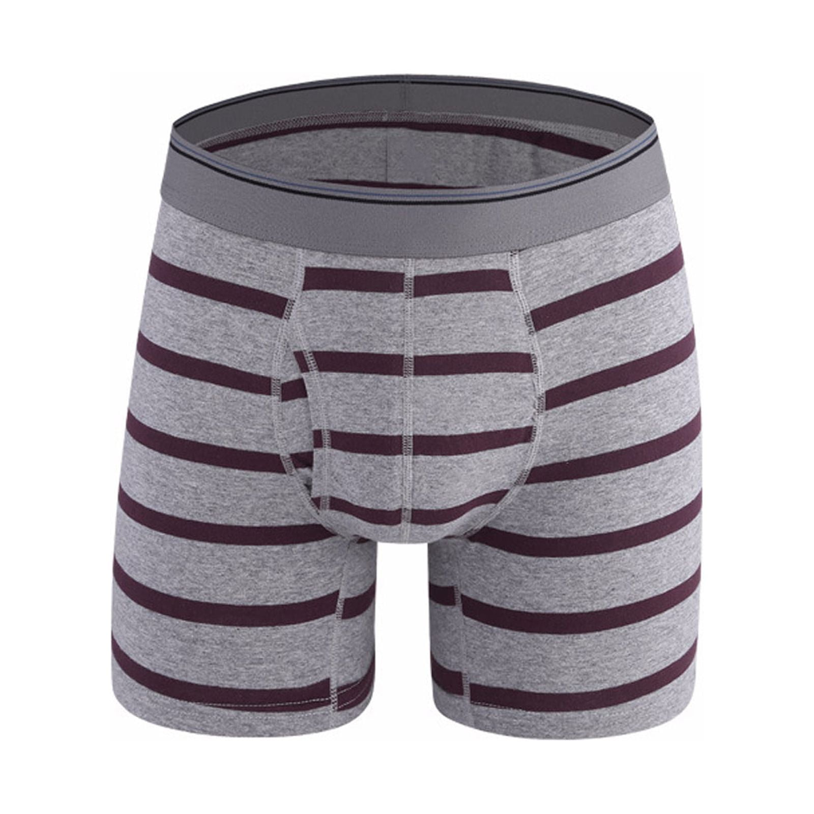 Lovskoo 2024 Men's Underwear Boxer Briefs Striped Side Opening Boxer Shorts Briefs Pants Large ...