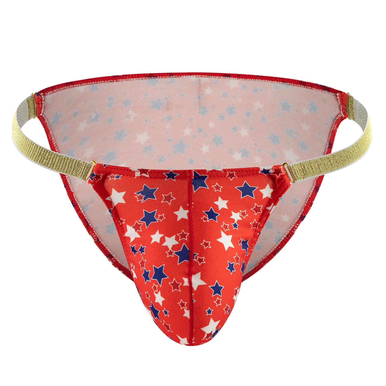 Lovskoo 2024 Mens G String Thong Underwear Star Print Low Waist Briefs ...