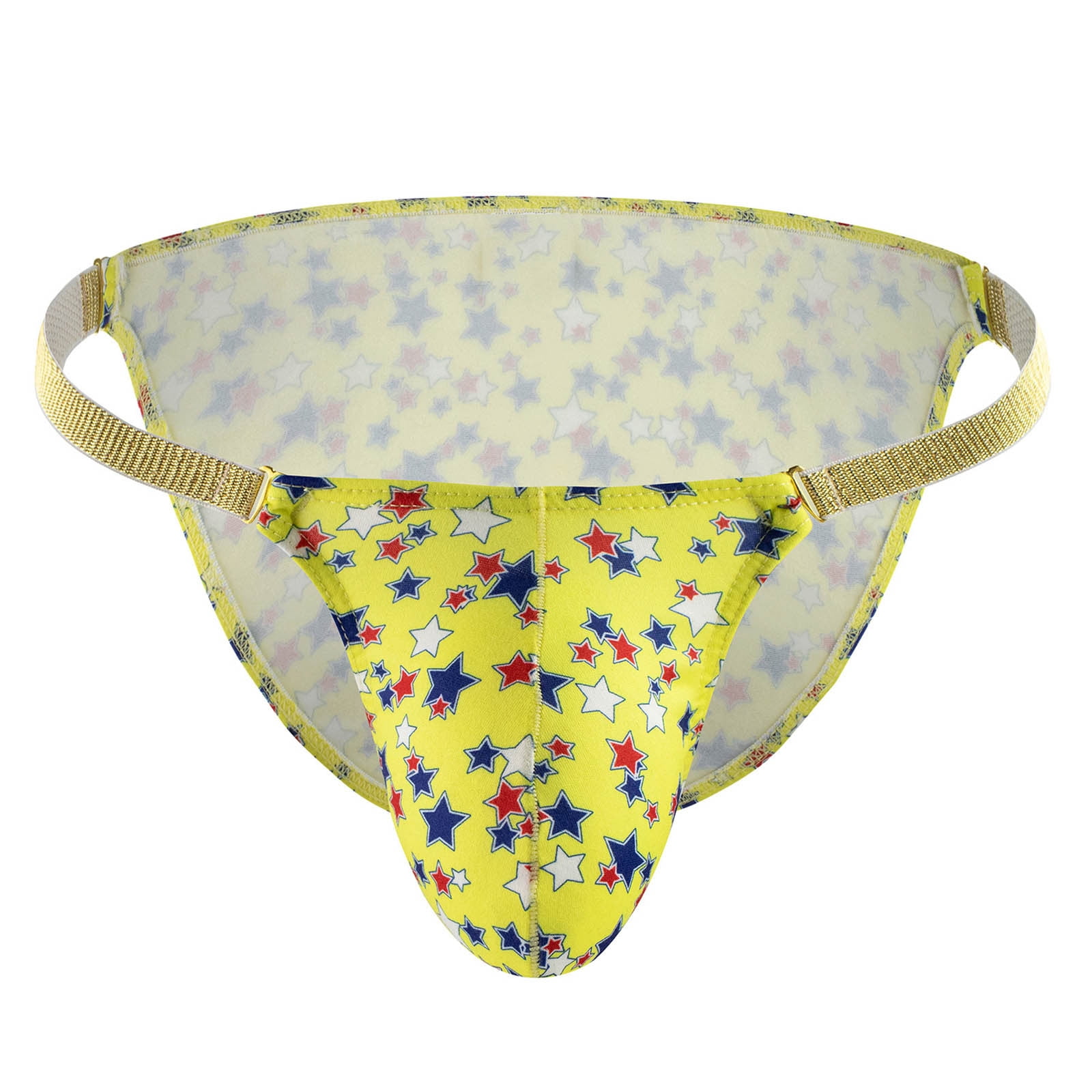 Lovskoo 2024 Mens G String Thong Underwear Star Print Low Waist Briefs ...