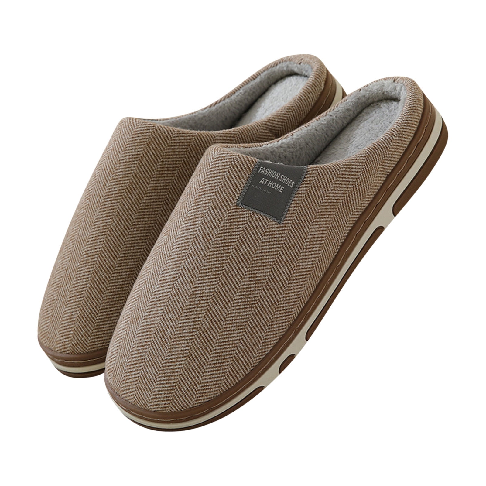 Lovskoo 2024 Mens Indoor Memory Foam Cotton Scuff Slippers Slip On ...