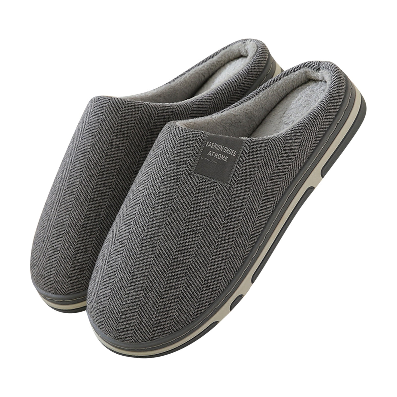Lovskoo 2024 Mens Indoor Memory Foam Cotton Scuff Slippers Slip On ...