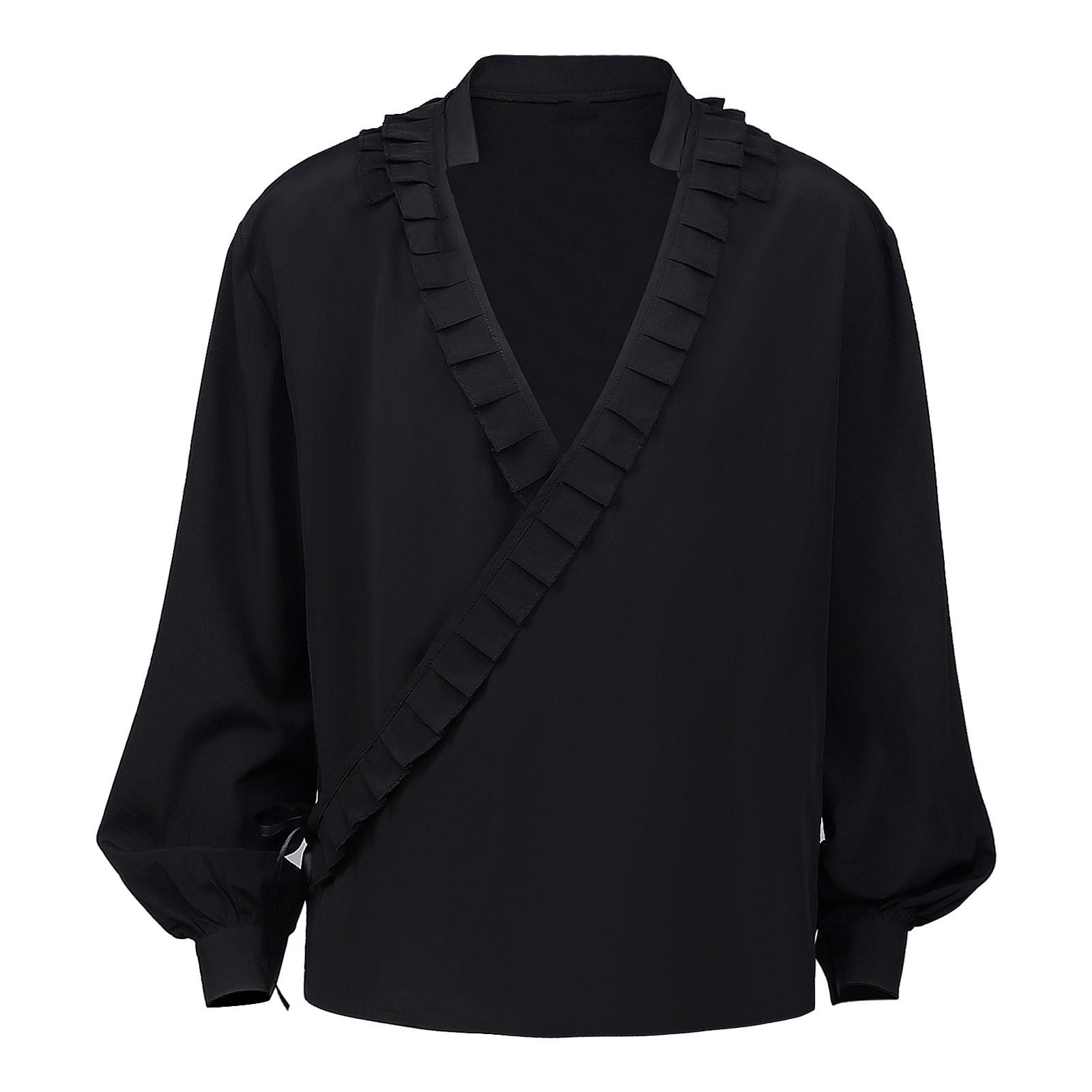 Lovskoo 2024 Mens Pirate Medieval Shirts Ruffle Steampunk Gothic ...