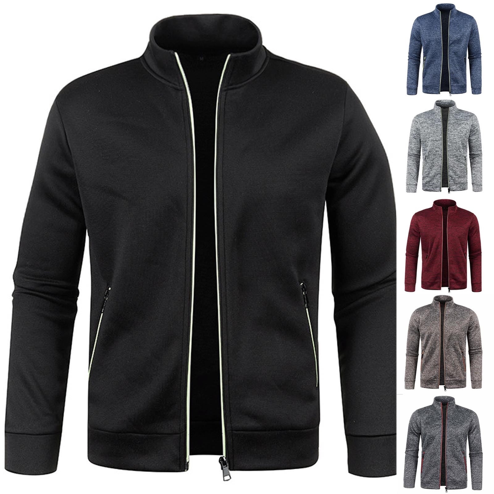 Lovskoo 2024 Mens Sweaters Casual Fall and Winter Long Sleeve Zipper ...