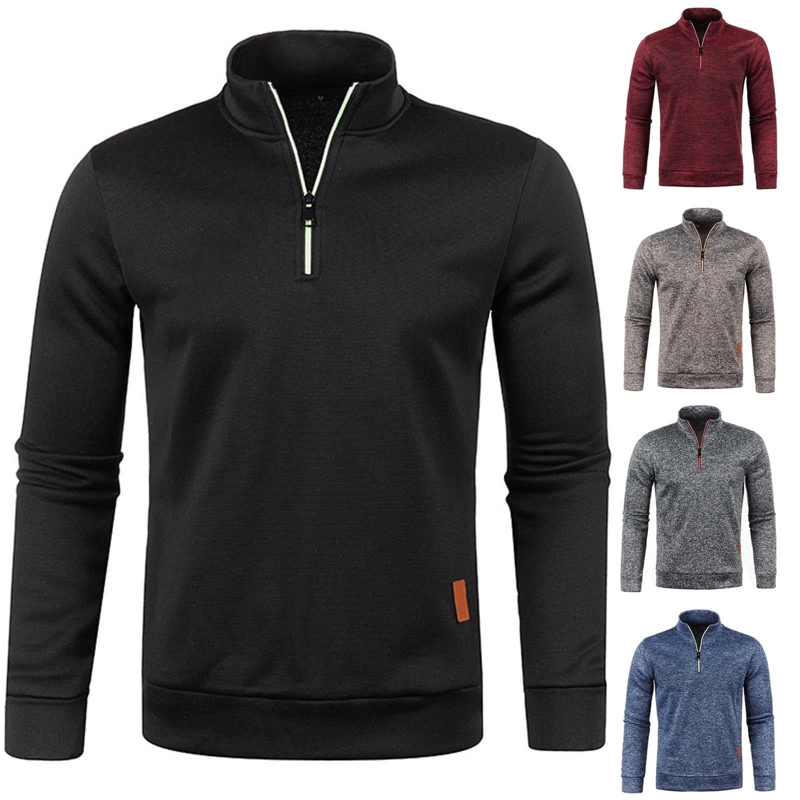 Lovskoo 2024 Mens Sweaters Casual Fall and Winter Long Sleeve Zipper ...