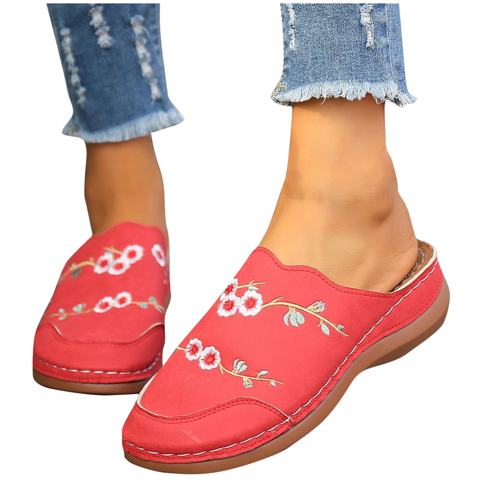 Lovskoo 2024 Mules for Women Flats Comfortable Slip on Shoes Closed ...